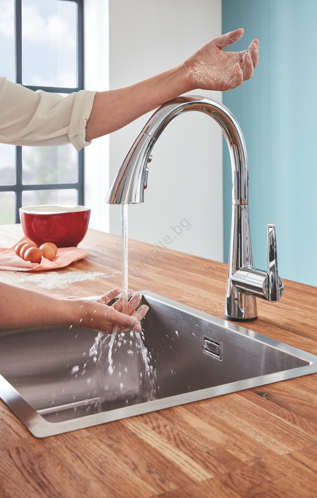 GROHE 30219002 - Електронен кухненски смесител ZEDRA TOUCH лъскав хром ...