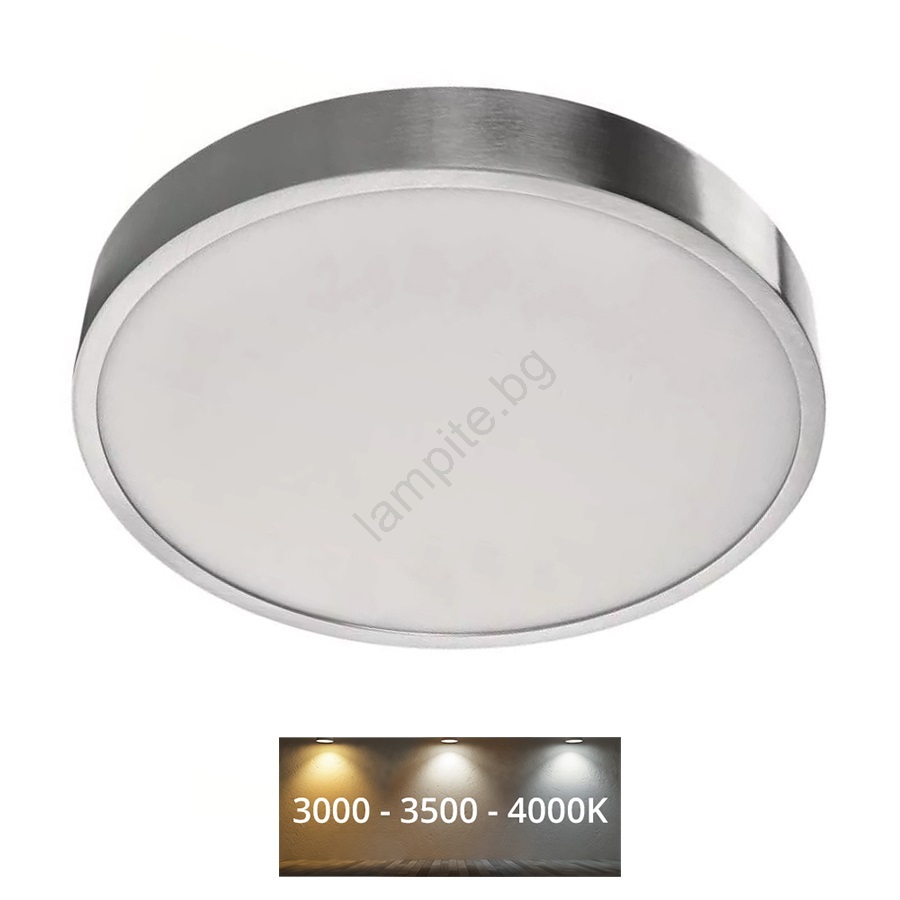 LED Плафон LED/28,5W/230V 3000/3500/4000K Ø 30 см хром | Lampite