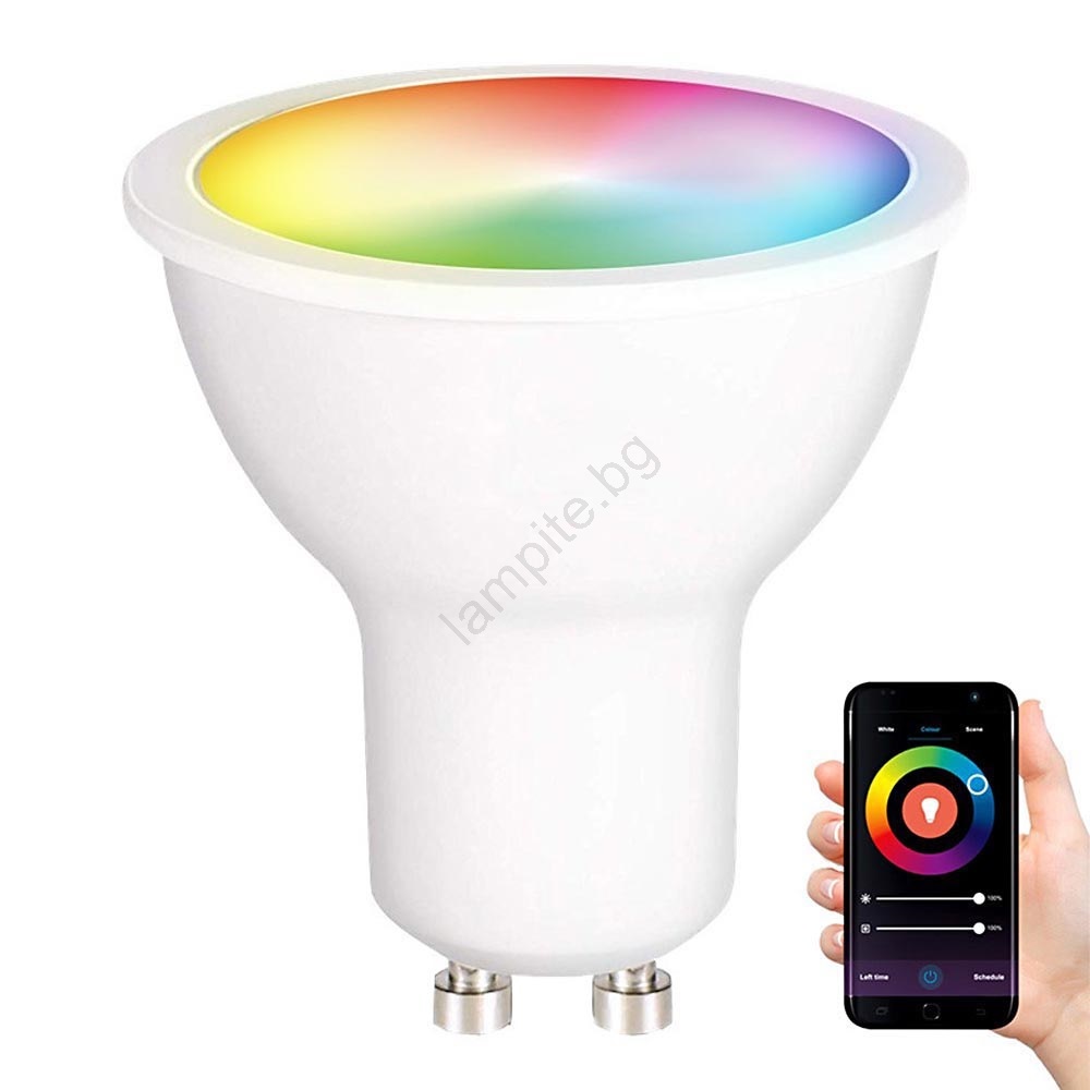 LED RGB Димируема крушка GU10/5W/230V 2700-6500K Wi-Fi Tuya | Lampite