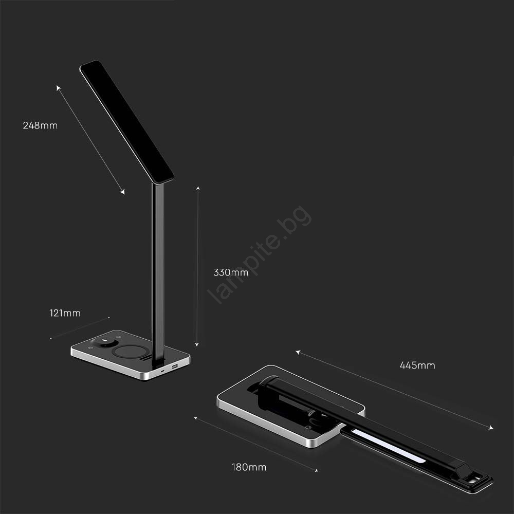 LED Сензорна димируема настолна лампа LED/7W/5V 3000-6500K USB черна | Lampite