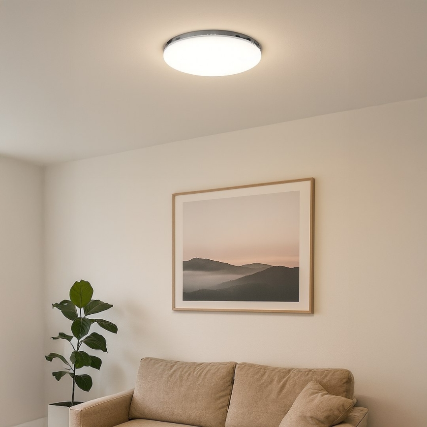 LED таванен плафон MAYA LED/36W/230V Ø 50 см лъскав хром | Lampite