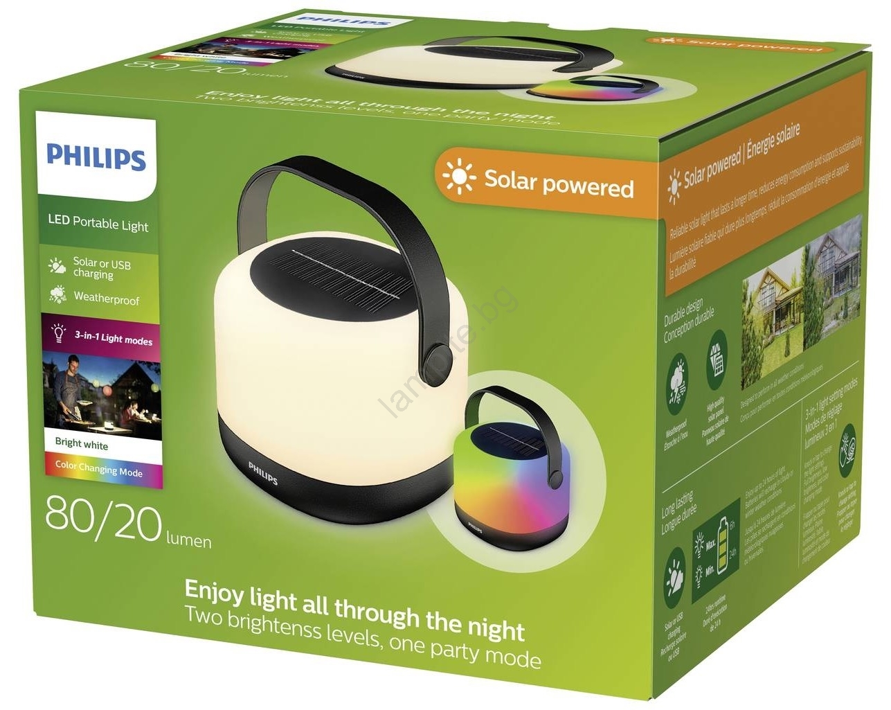 Philips - LED RGBW Димируем соларен portable лампа ALULA LED/1,2W/5V ...