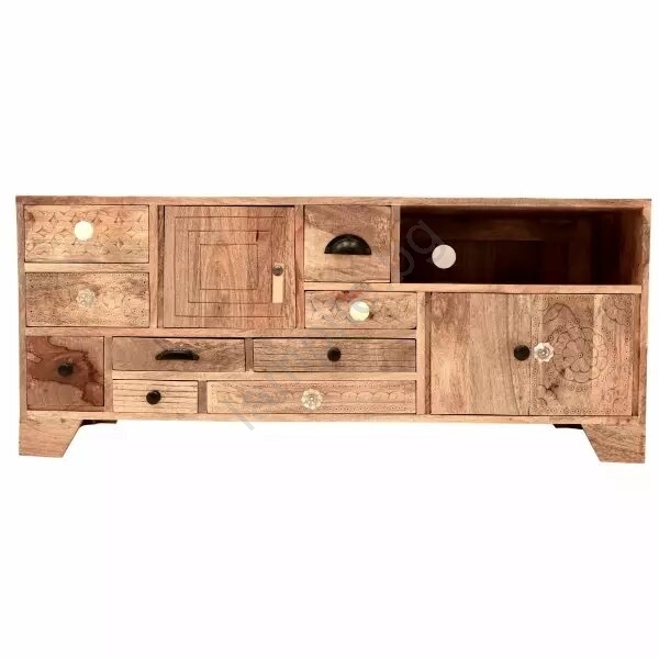 TV маса MANU 120x50 см масивнo дървo/манго | Lampite