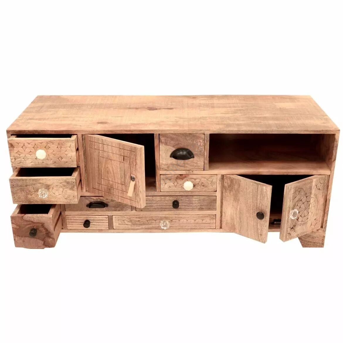 TV маса MANU 120x50 см масивнo дървo/манго | Lampite