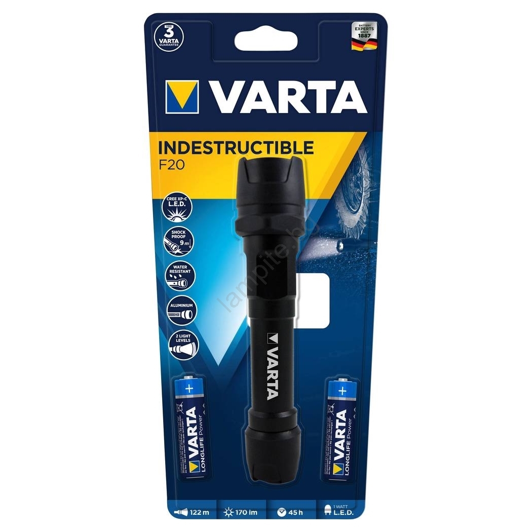 Varta 18701 - LED Фенерче INDESTRUCTIBLE F20 LED/1W/2xAA | Lampite
